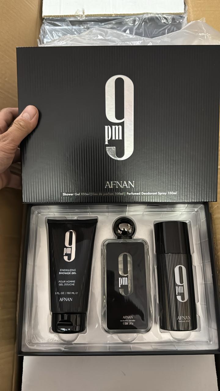 Afnan 9pm Gift Set ( shower gel 150ml, perfume 100ml, Deodorant 150ml ...